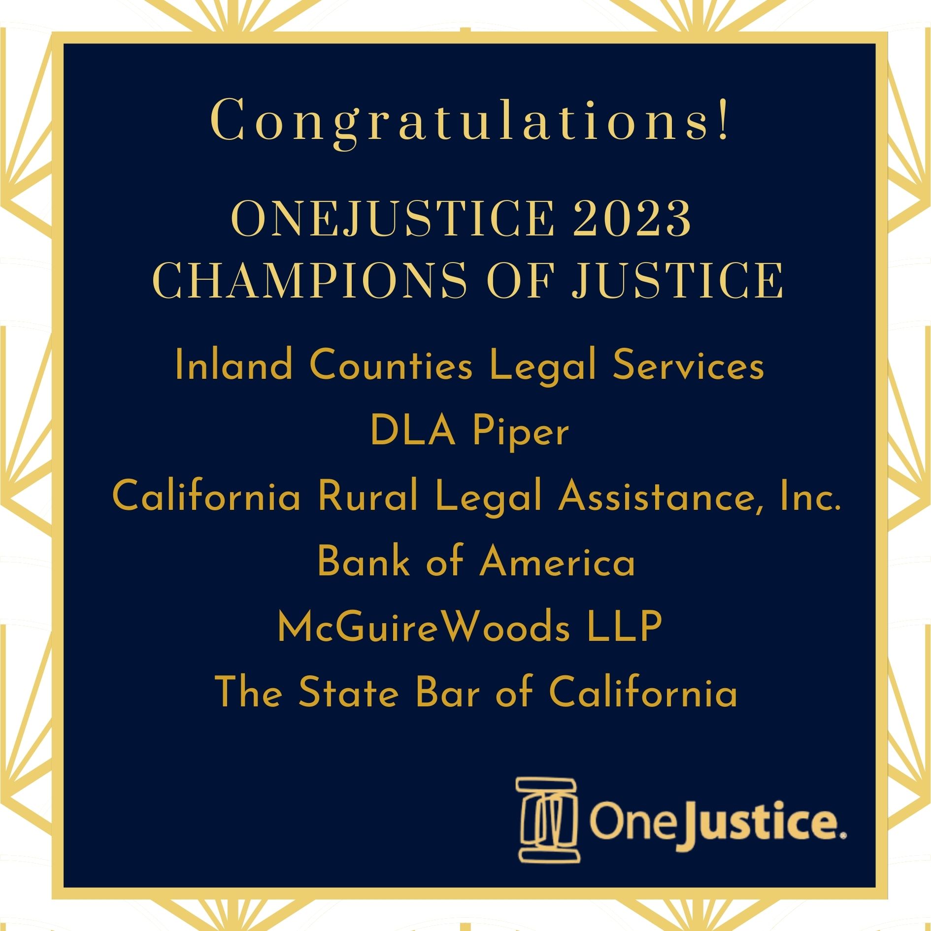 OneJustice Announces 2023 Champions of Justice - OneJustice